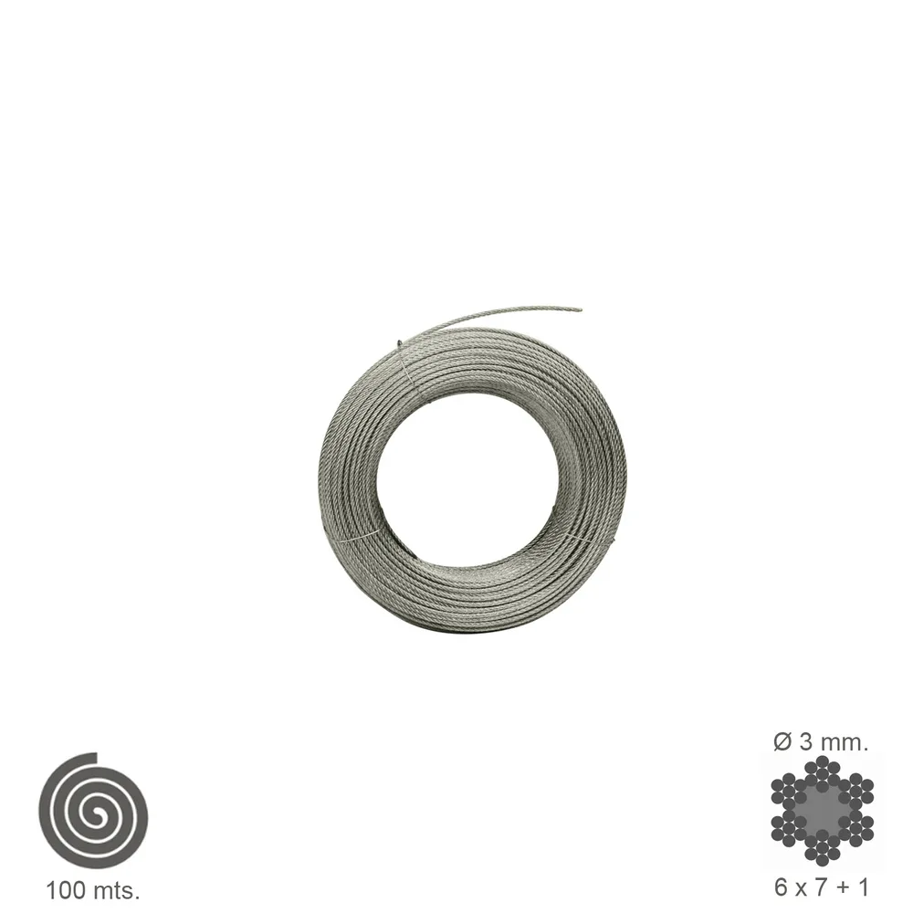 Cable Galvanizado 3 mm. (Rollo 100 Metros) No Elevacion - Ferretería y ...